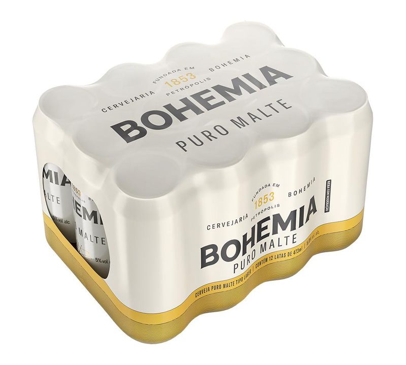 Cerveja Bohemia Puro Malte 473ml Lata Pack C/ 12