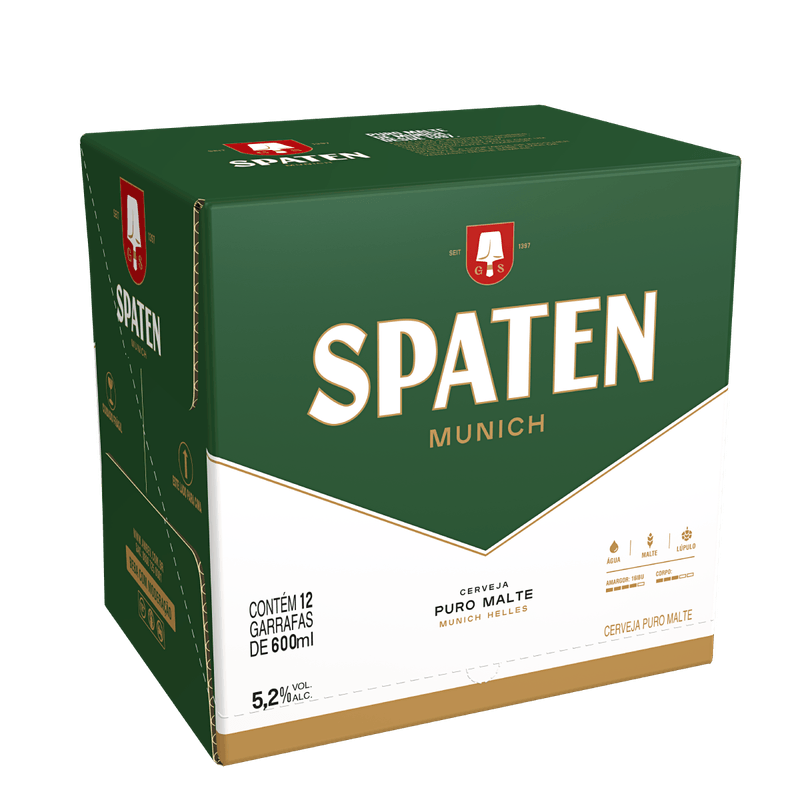 Cerveja Spaten Puro Malte Caixa Transporte Garrafa Vidro 12 x 600ml Cerveja Spaten Puro Malte Caixa Transporte Garrafa Vidro 12 x 600ml